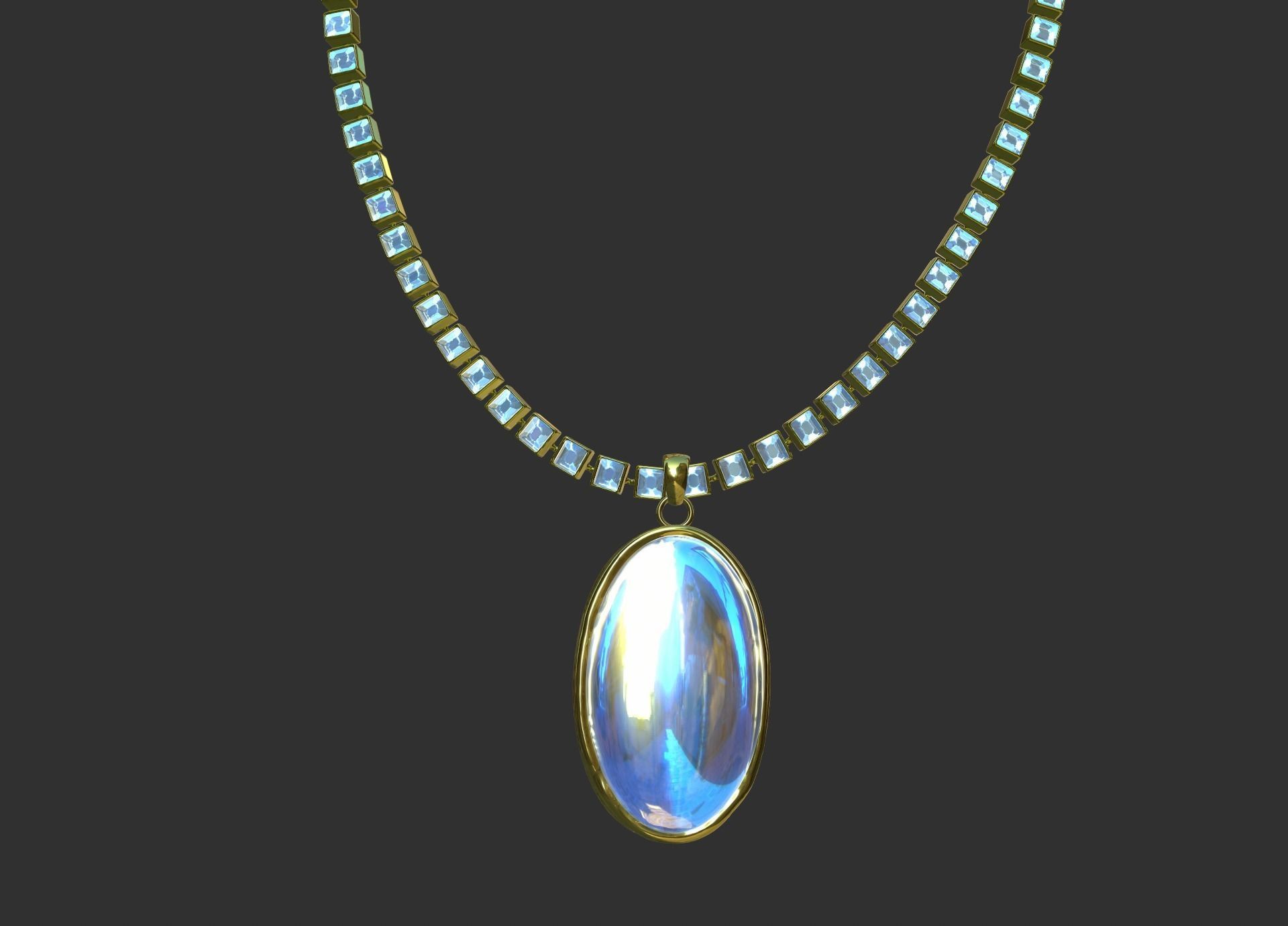 Opal pendant 3D model | CGTrader
