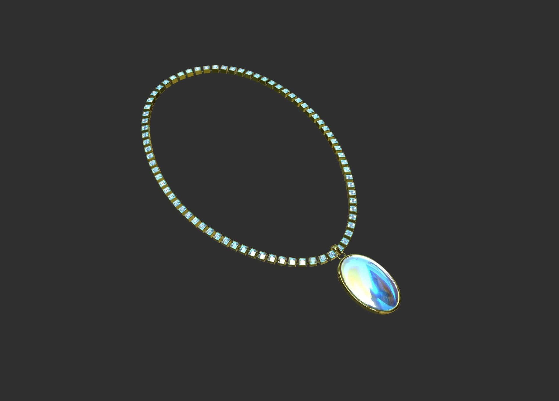 Opal pendant 3D model | CGTrader
