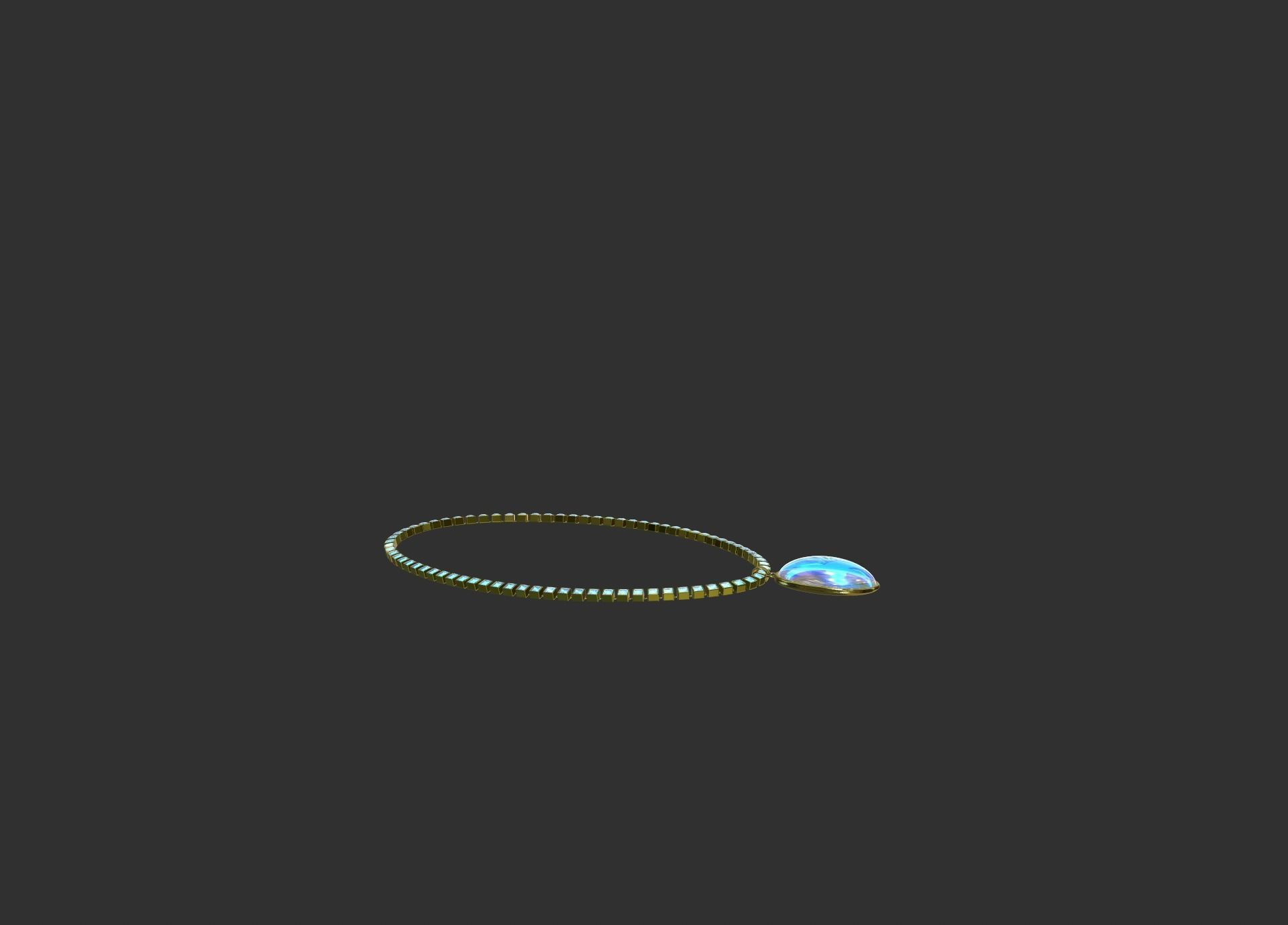 Opal pendant 3D model | CGTrader
