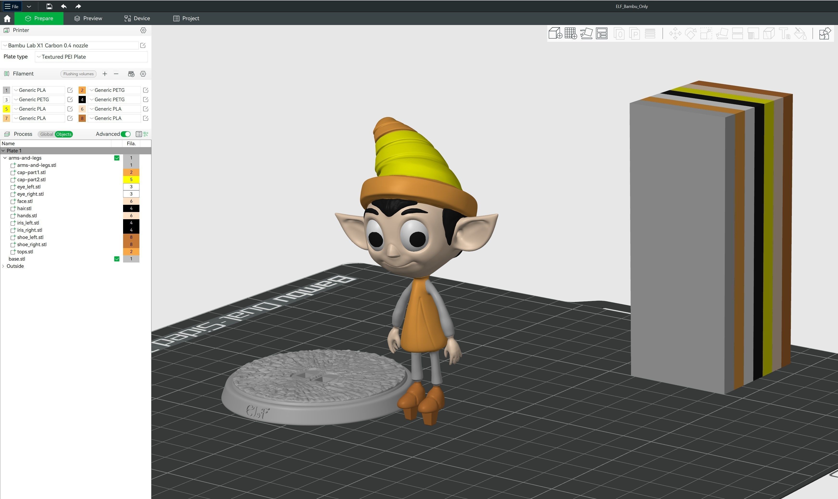 ELF stl 3mf 3D color printing ready creature model 3D model 3D ...