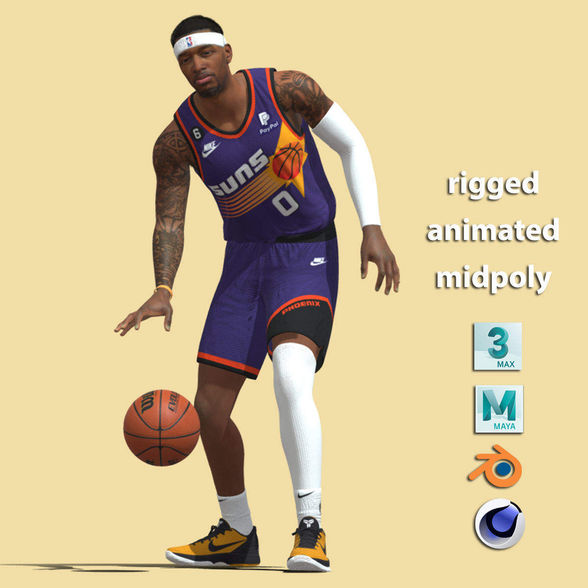3D rigged Torrey Craig Phoenix Suns NBA 3D model animated rigged | CGTrader