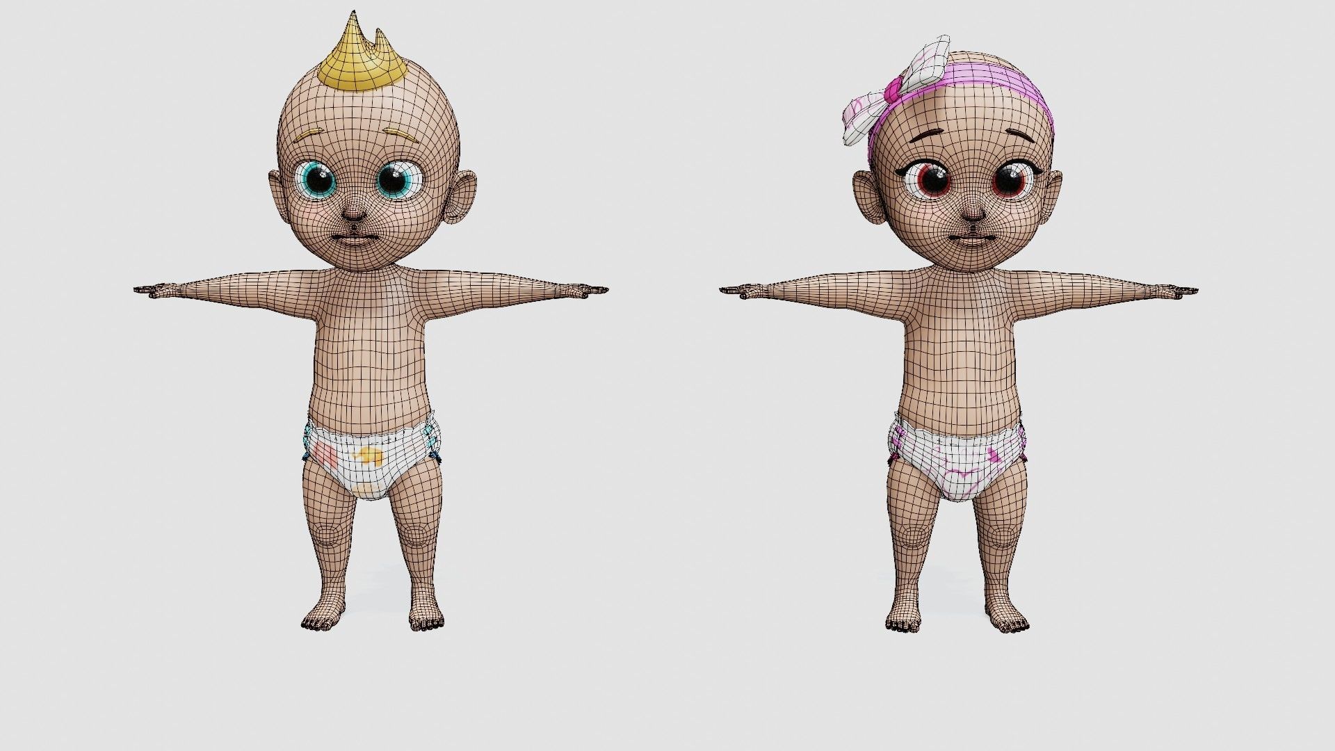 3D model Baby characters VR / AR / low-poly | CGTrader