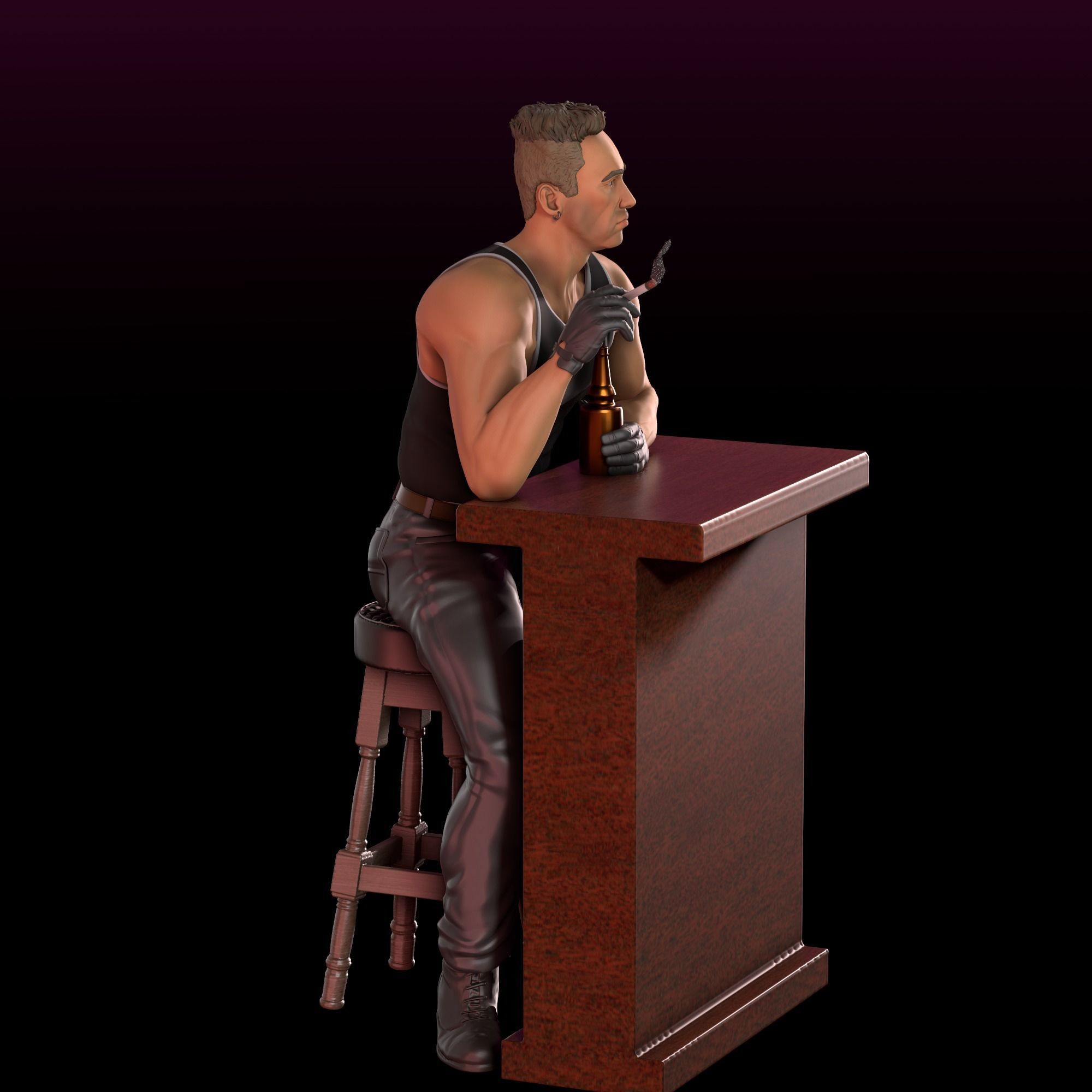 Billy Herrington in a bar meme figurine Gachimuchi 3D model 3D ...