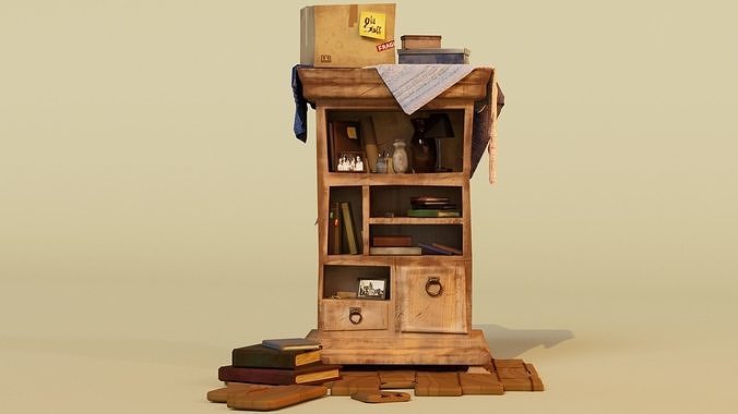 Library - bookshelf 3D model | CGTrader