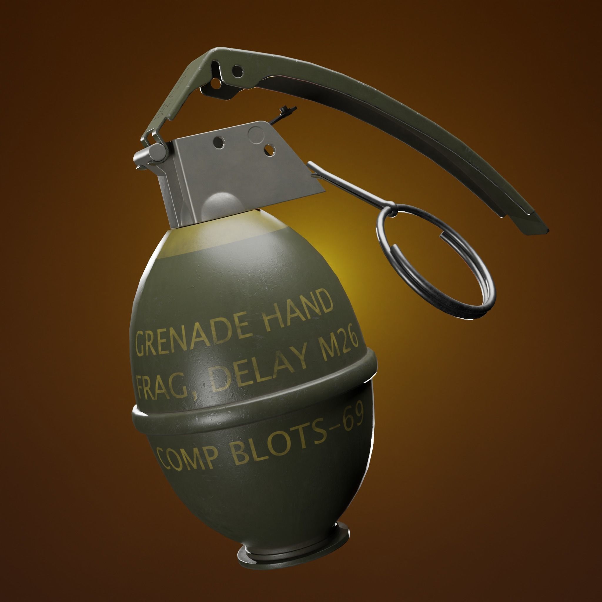 3D model Grenade M26 VR / AR / low-poly | CGTrader