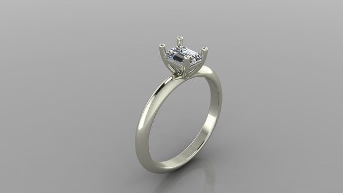 138 Wedding Solitaire Ring 3D model 3D printable | CGTrader