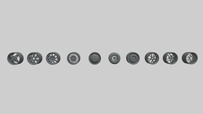 3D model Low Poly Wheel Pack 01 VR / AR / low-poly | CGTrader