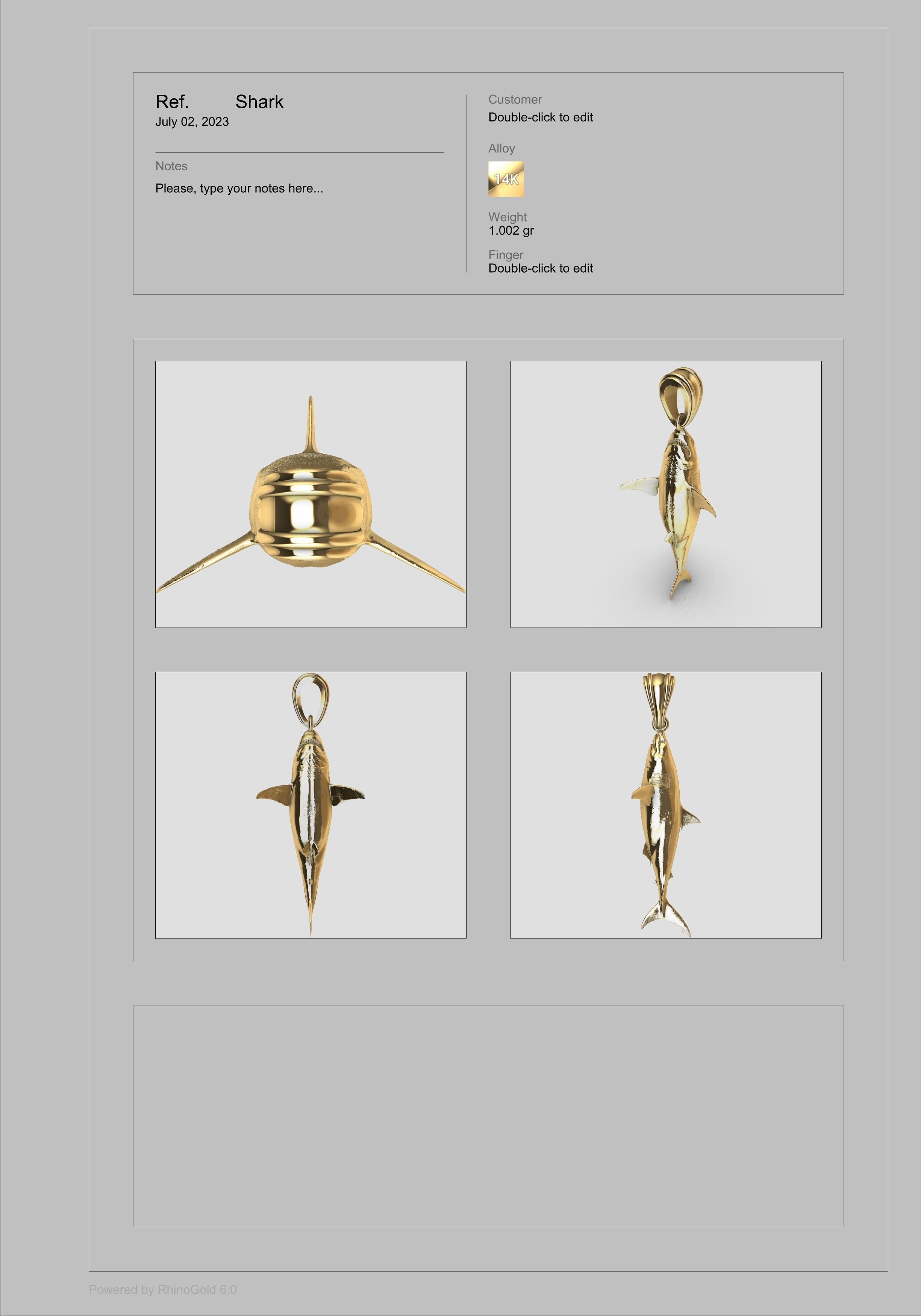 Shark Pendant Necklace Sea Animal Charm Ocean Overlord 3D model 3D ...