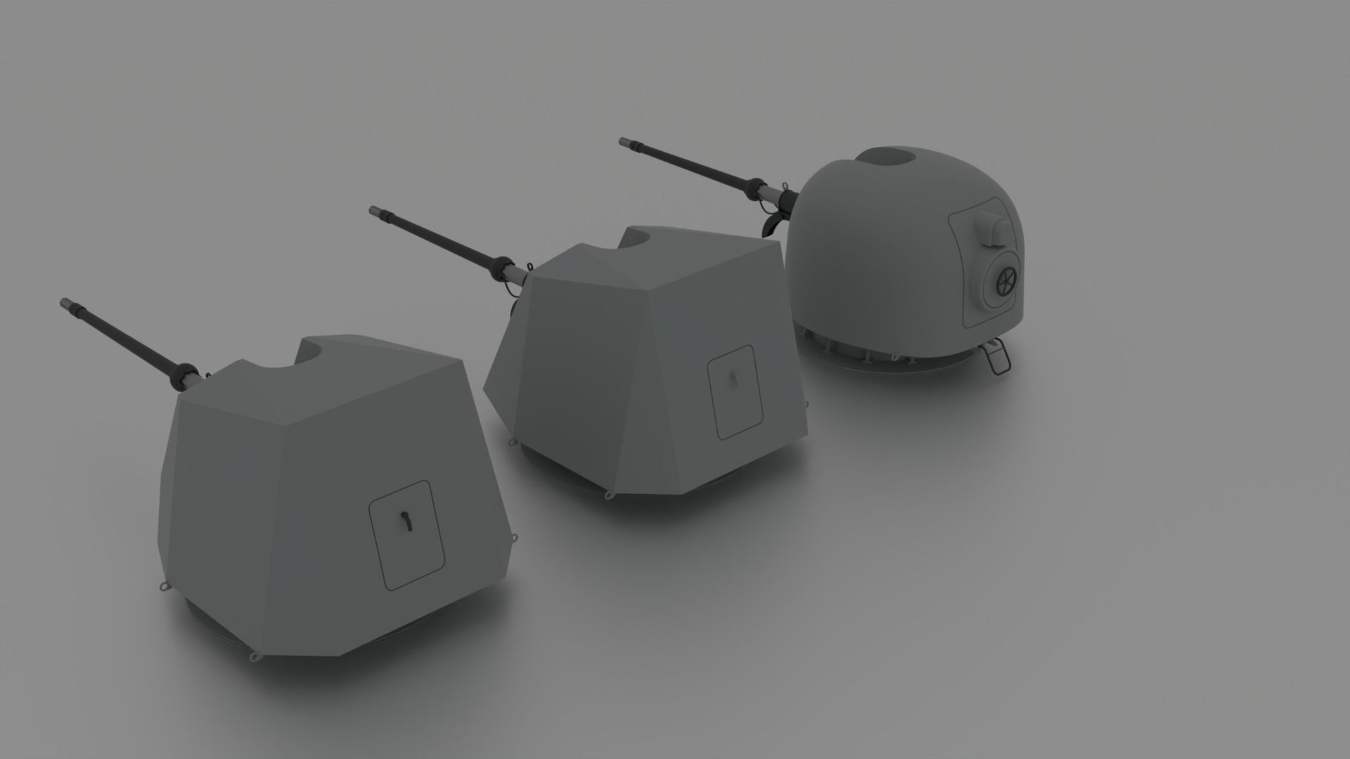 Naval Gun OTO Melara 76mm Family 3D model | CGTrader