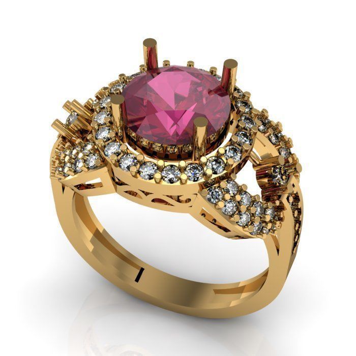 ruby daimond ring 3D model 3D printable | CGTrader
