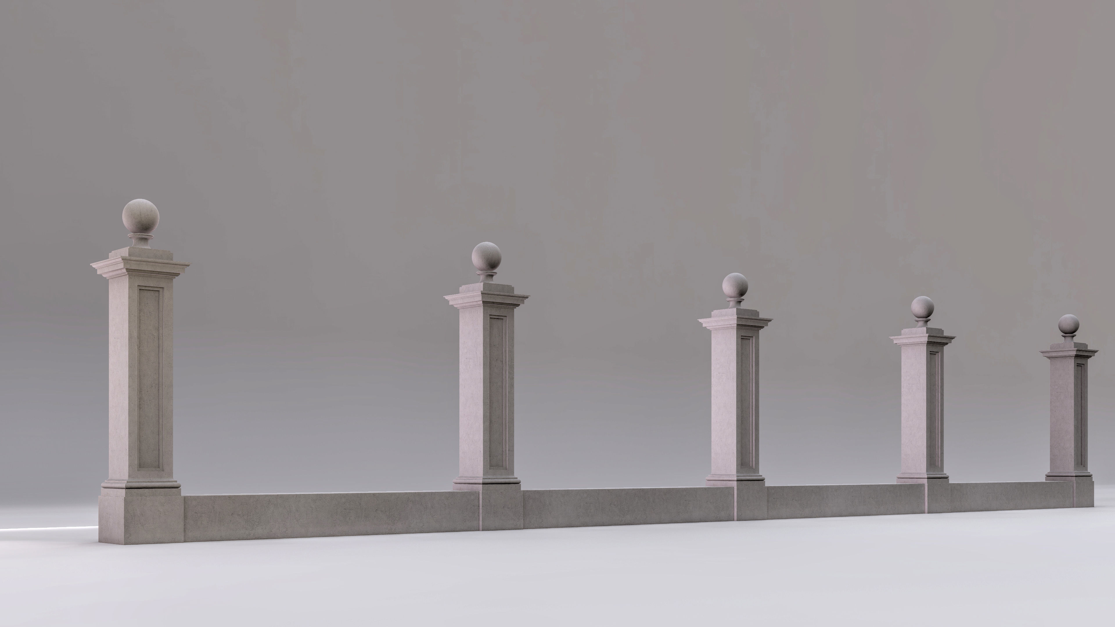 classic fence PIERS FOR GATES 3D model | CGTrader