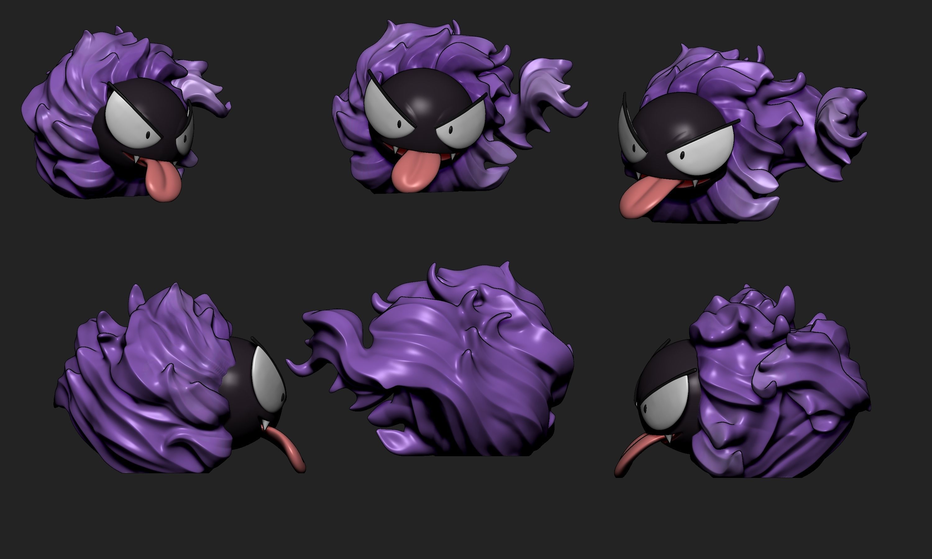 Pokemon - Gastly with 2 poses 3D model 3D printable | CGTrader