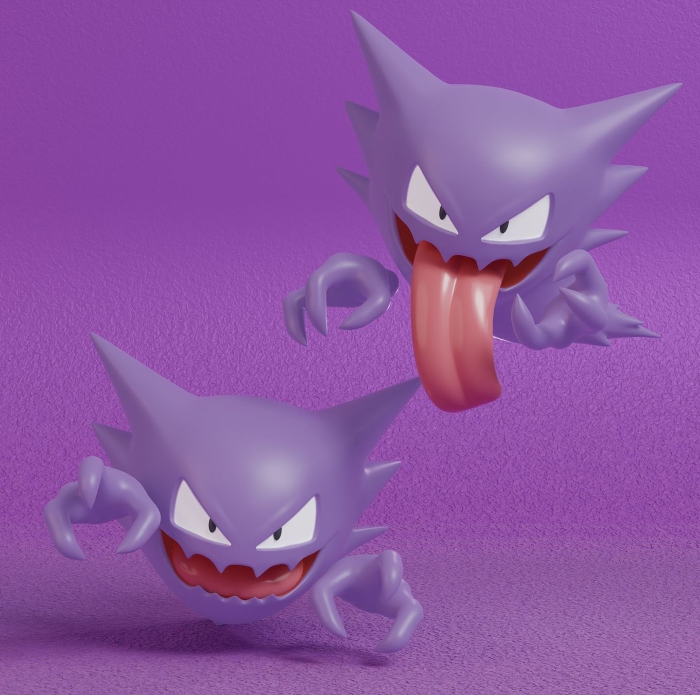 Pokemon - Gastly Haunter and Gengar with 2 poses 3D model 3D printable ...