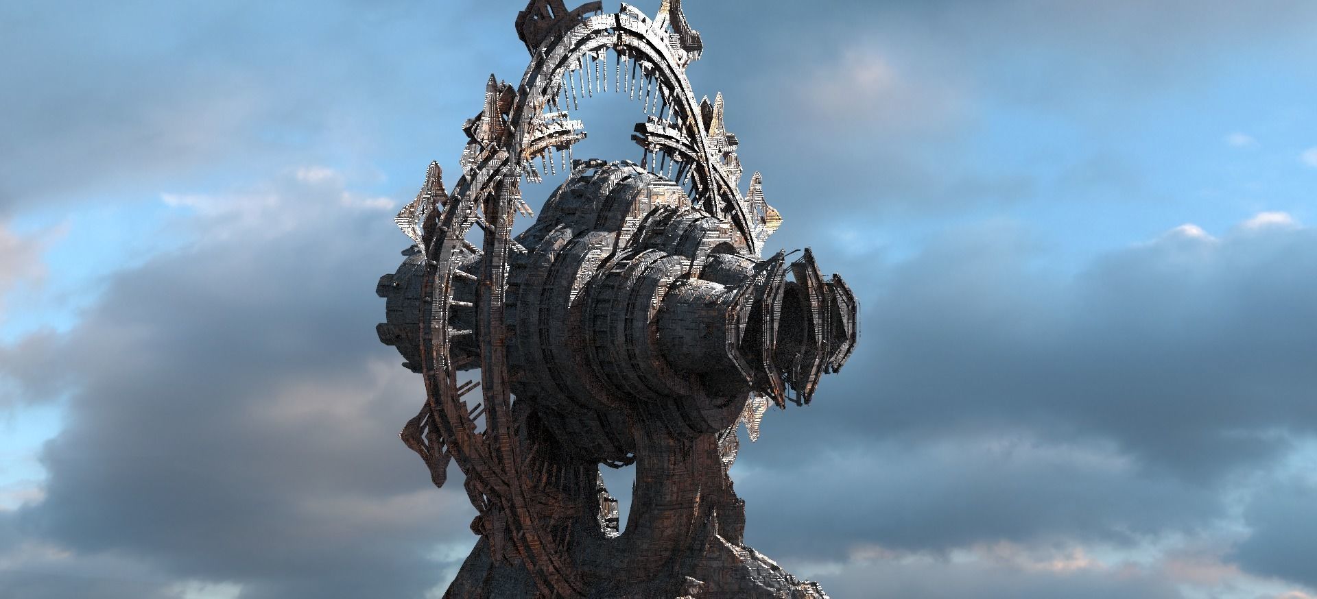 Sci Fi Alien Mountain array 3D model | CGTrader