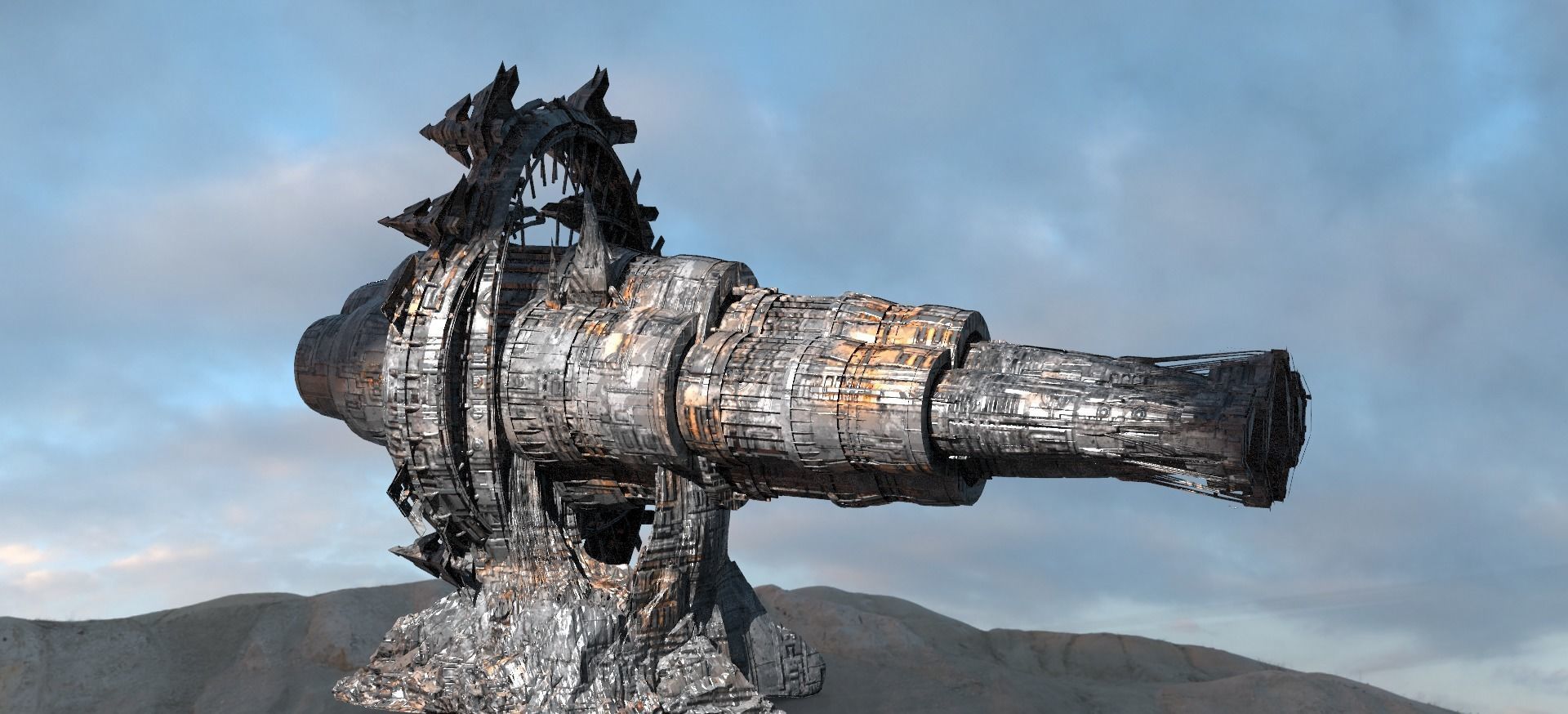 Prometheus inspired alien cigar ship 3D model | CGTrader