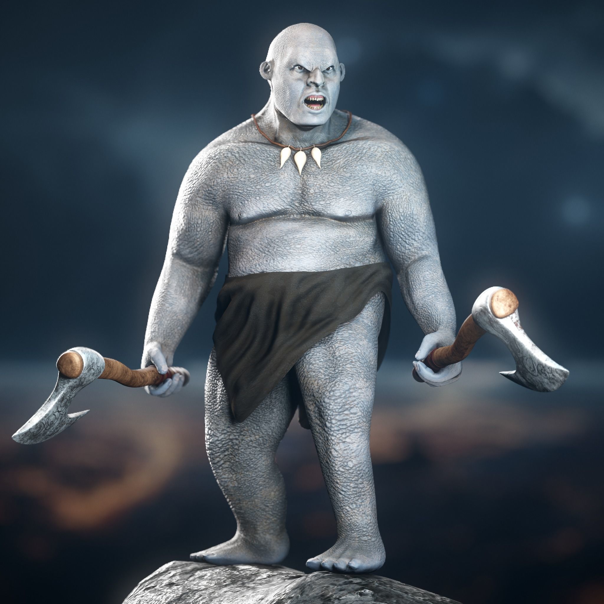 3D model Troll-Ready for rigging game character VR / AR / low-poly ...