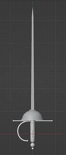 Uncolored Cup-Hilt Rapier suitable for using in Roblox 3D model | CGTrader