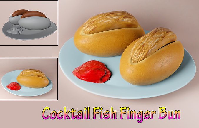 3D model Cocktail Fish Finger Bun VR / AR / low-poly | CGTrader