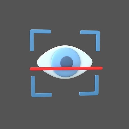 3D model Eyes Recognition Scan Icon V1 001 VR / AR / low-poly | CGTrader