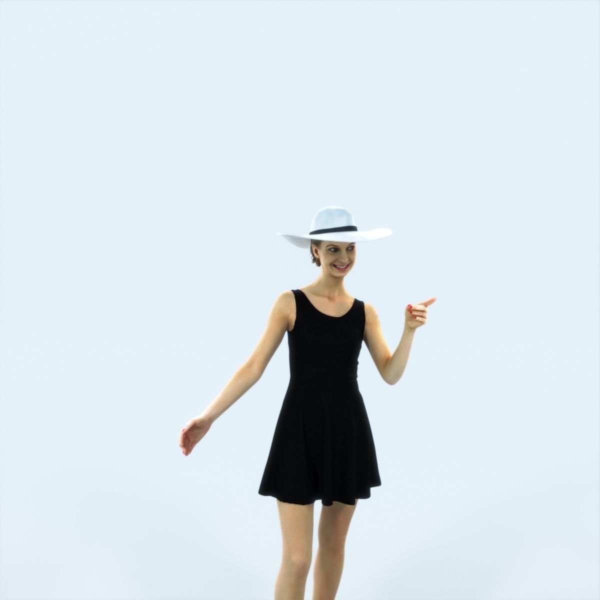 3D model Aspiration 13B pointing Couple Pointing Hat walking Casual ...