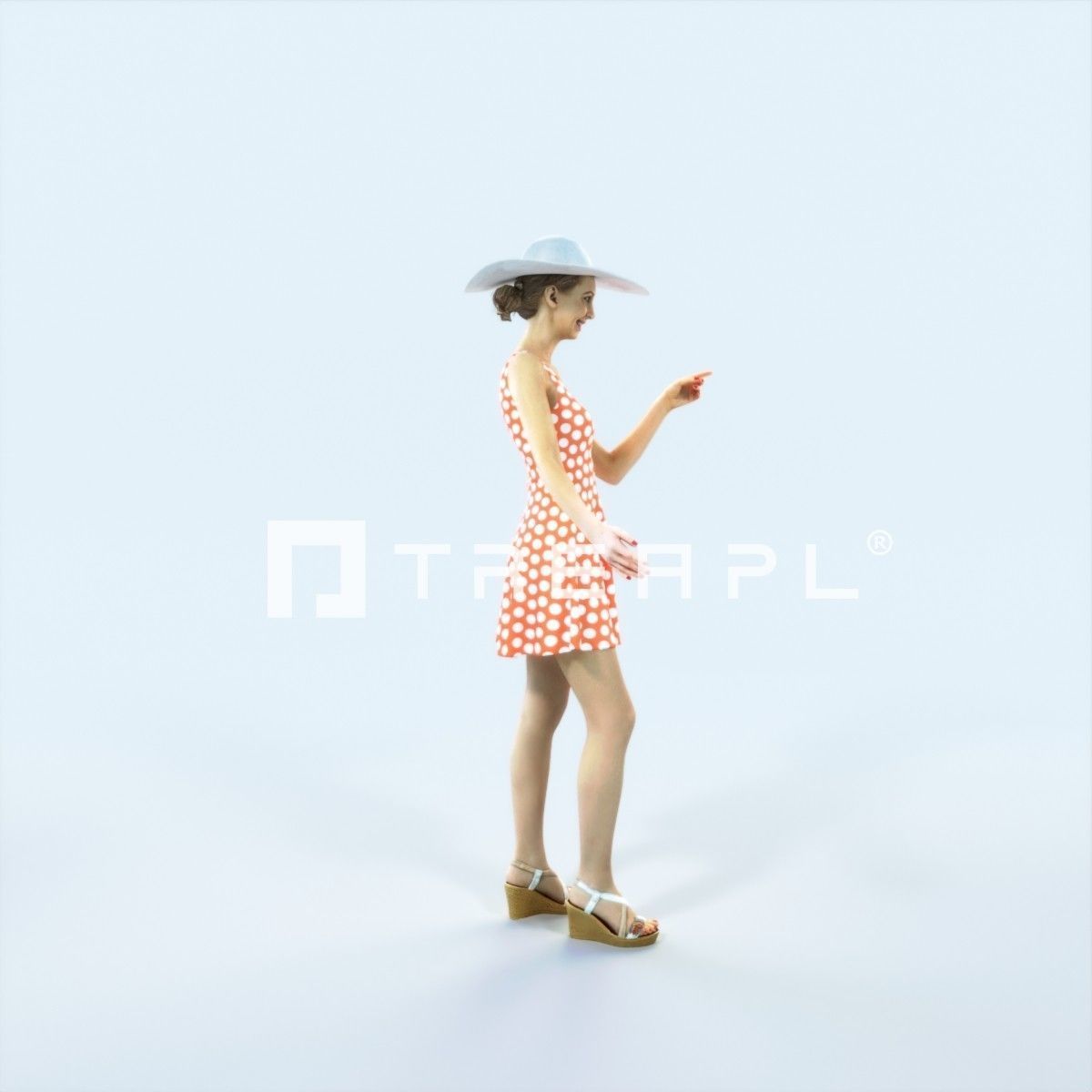 3D model Aspiration 13A pointing Hat Couple Pointing walking Casual ...