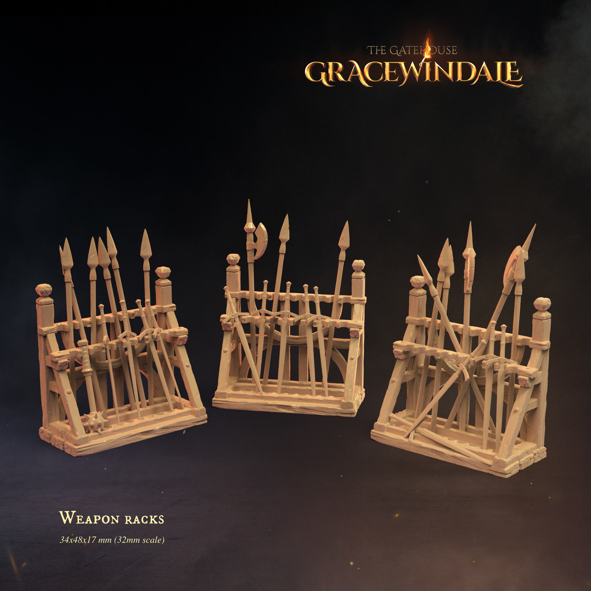Gatehouse - Weapon Racks 3D model 3D printable | CGTrader