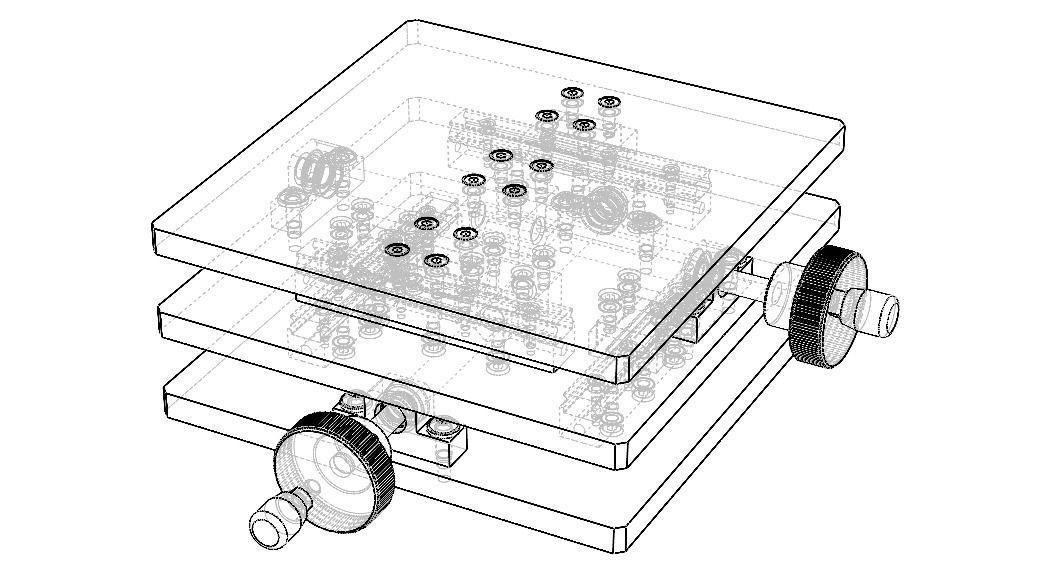 Custom Manual XY Table 3D model rigged | CGTrader