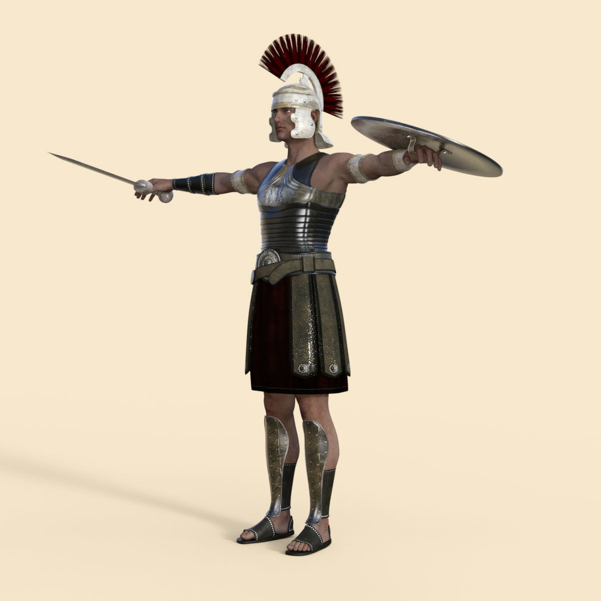 Roman Soldier Rigged 3D model rigged | CGTrader