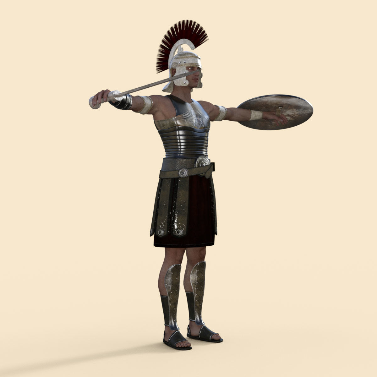 Roman Soldier Rigged 3D model rigged | CGTrader