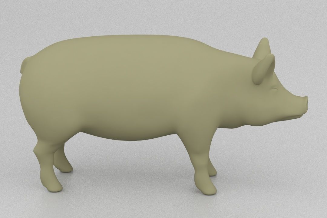 Big pig 3D model 3D printable | CGTrader