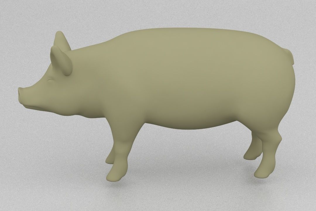 Big pig 3D model 3D printable | CGTrader