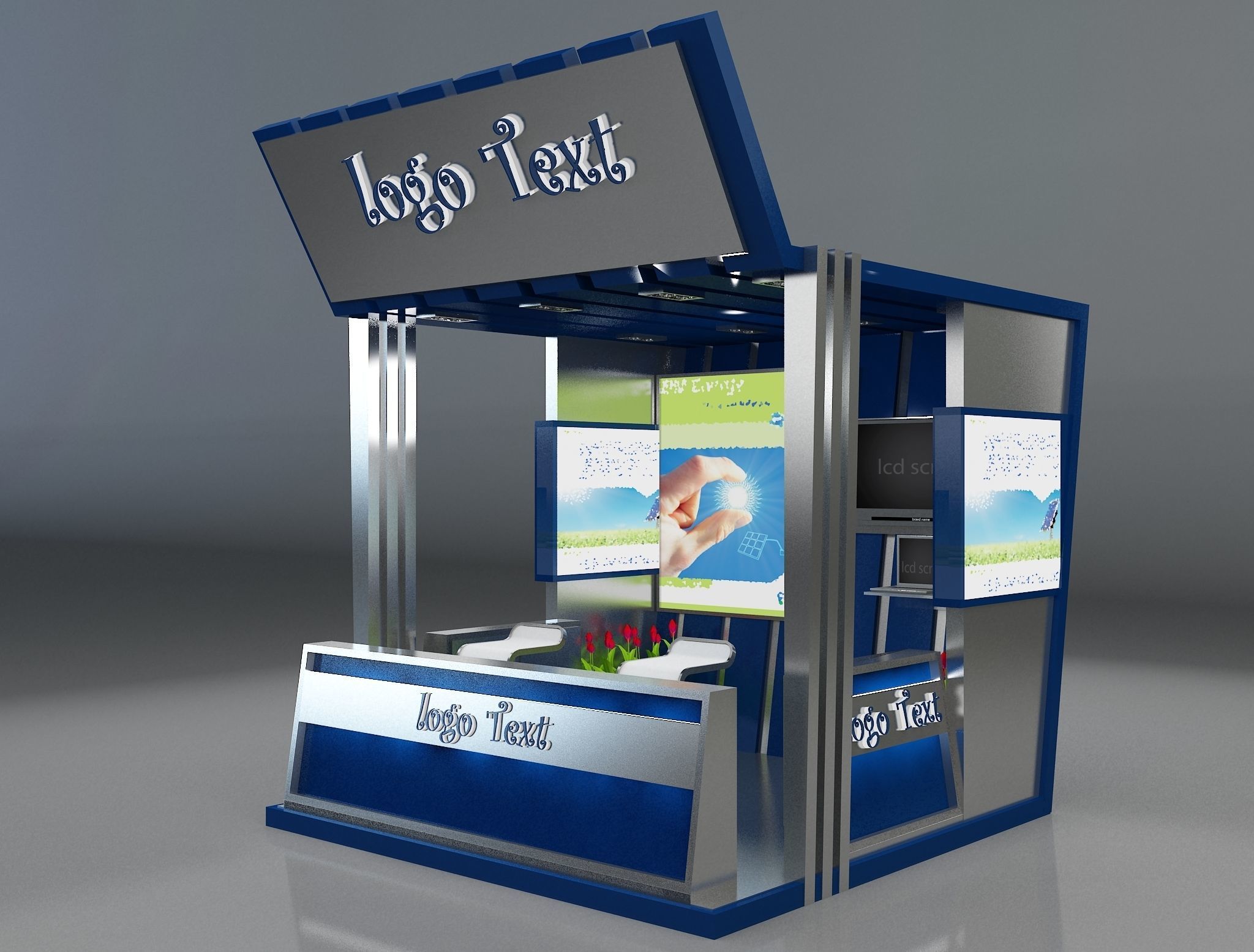 Kiosk Partition Booth a127 3D model | CGTrader