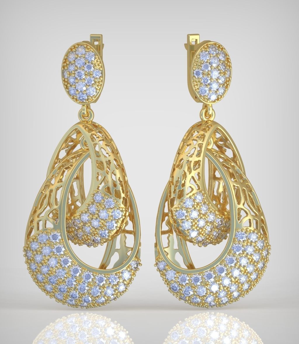 Earring model 249 3D printable model16 3D model 3D printable | CGTrader