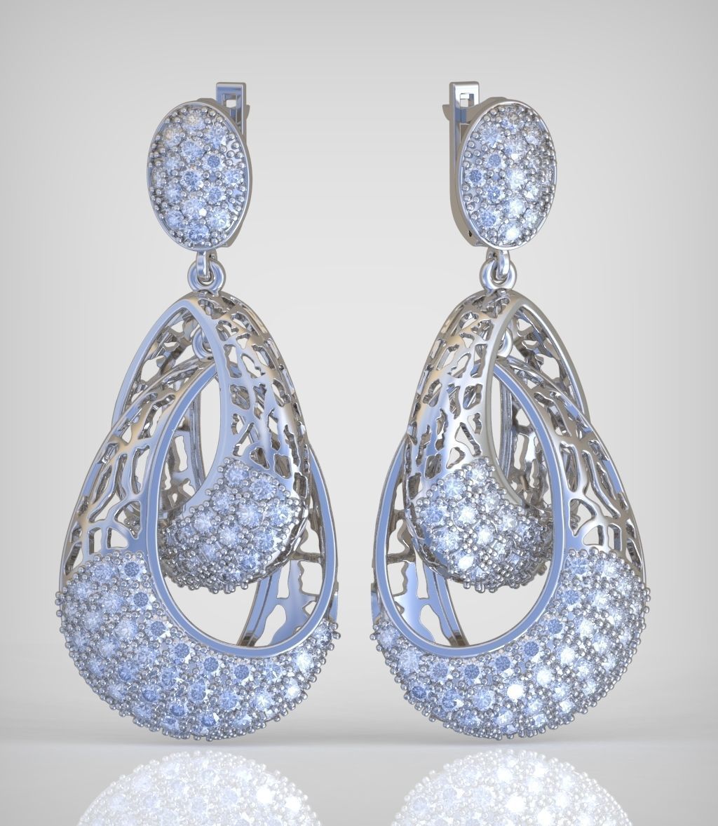 Earring model 249 3D printable model16 3D model 3D printable | CGTrader