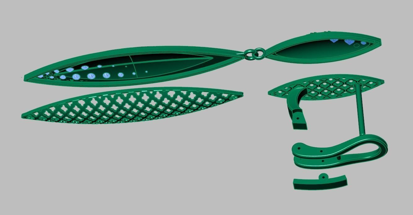 Earring model 333 3D printable model12 3D model 3D printable | CGTrader