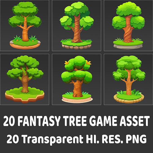 20 Fantasy Tree Game Asset Texture | CGTrader