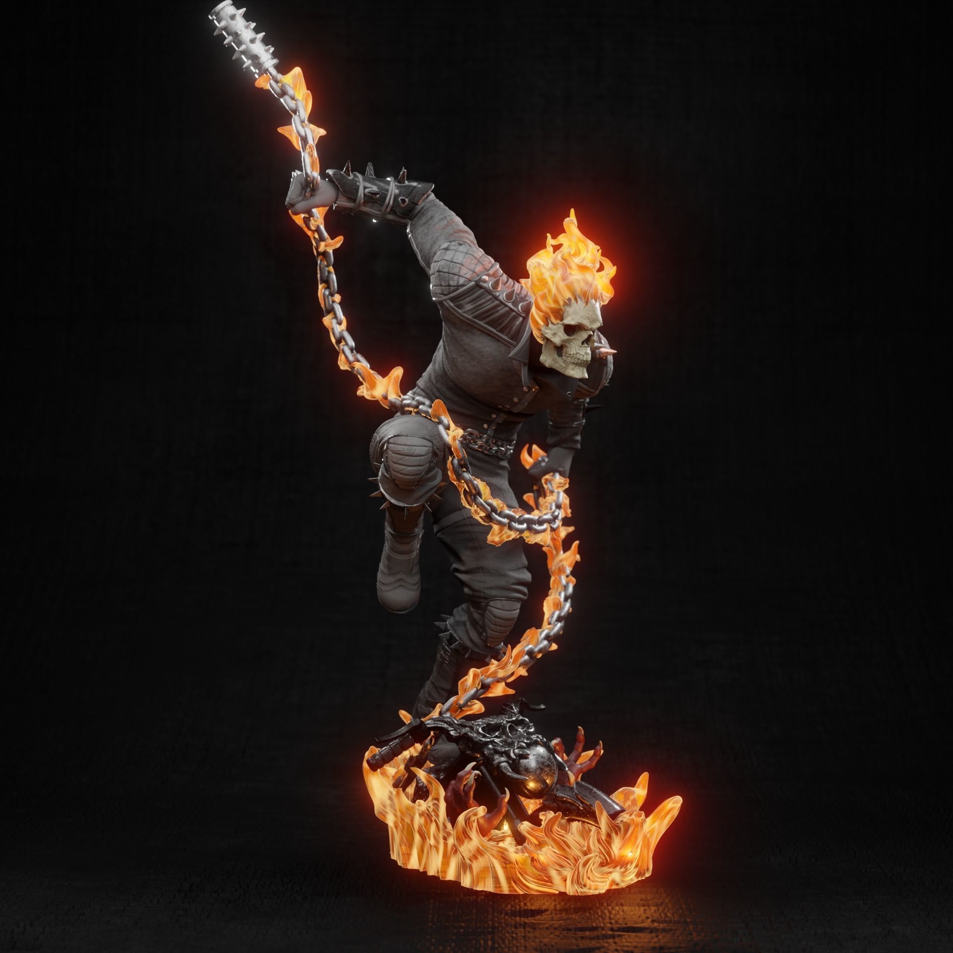 Ghost rider statue 3D model 3D printable | CGTrader