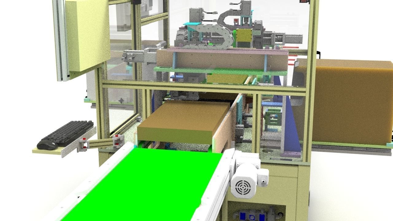 3D model of the gift box online automated labeling machine 3D model ...