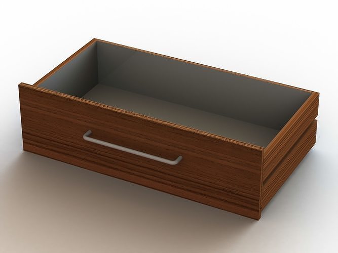Single Wooden Drawer free 3D model rigged | CGTrader