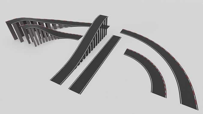 Modular Cartoon Race Track free VR / AR / low-poly 3D model | CGTrader