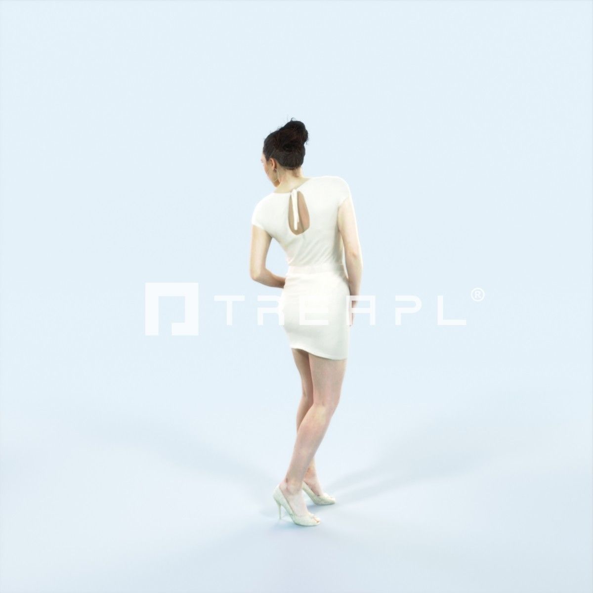 3D model Dream 11M Turning Around Casual Woman VR / AR / low-poly ...