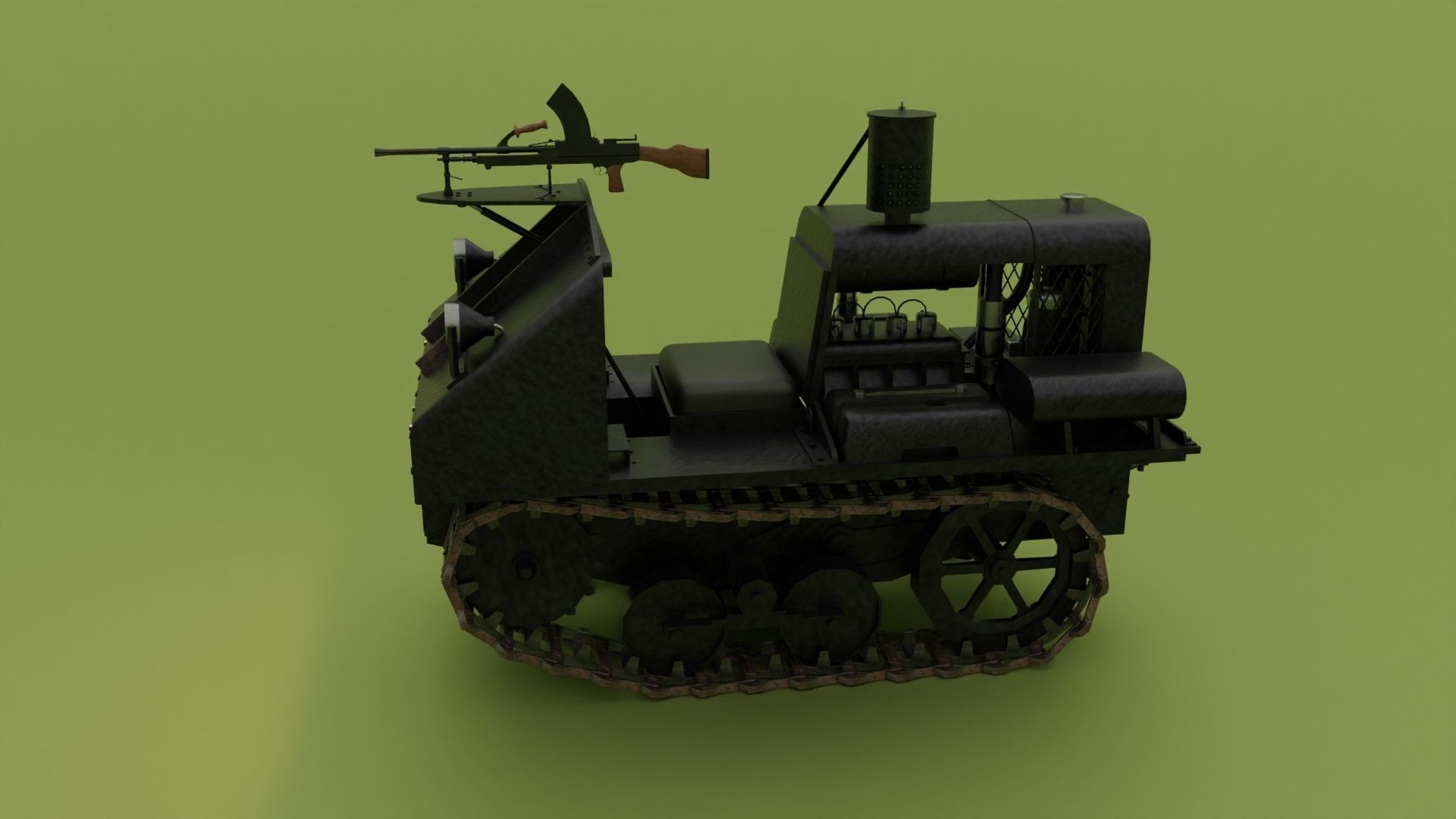 3D model Vickers Carden Lloyd Utility Tractor VR / AR / low-poly | CGTrader