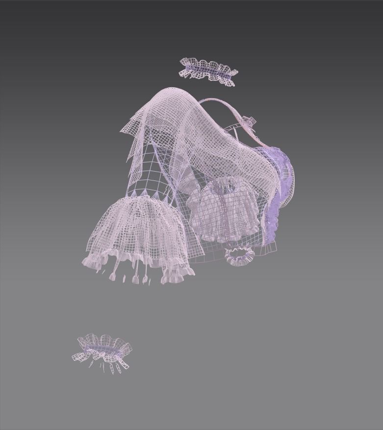 victorian dress top part 3D model | CGTrader