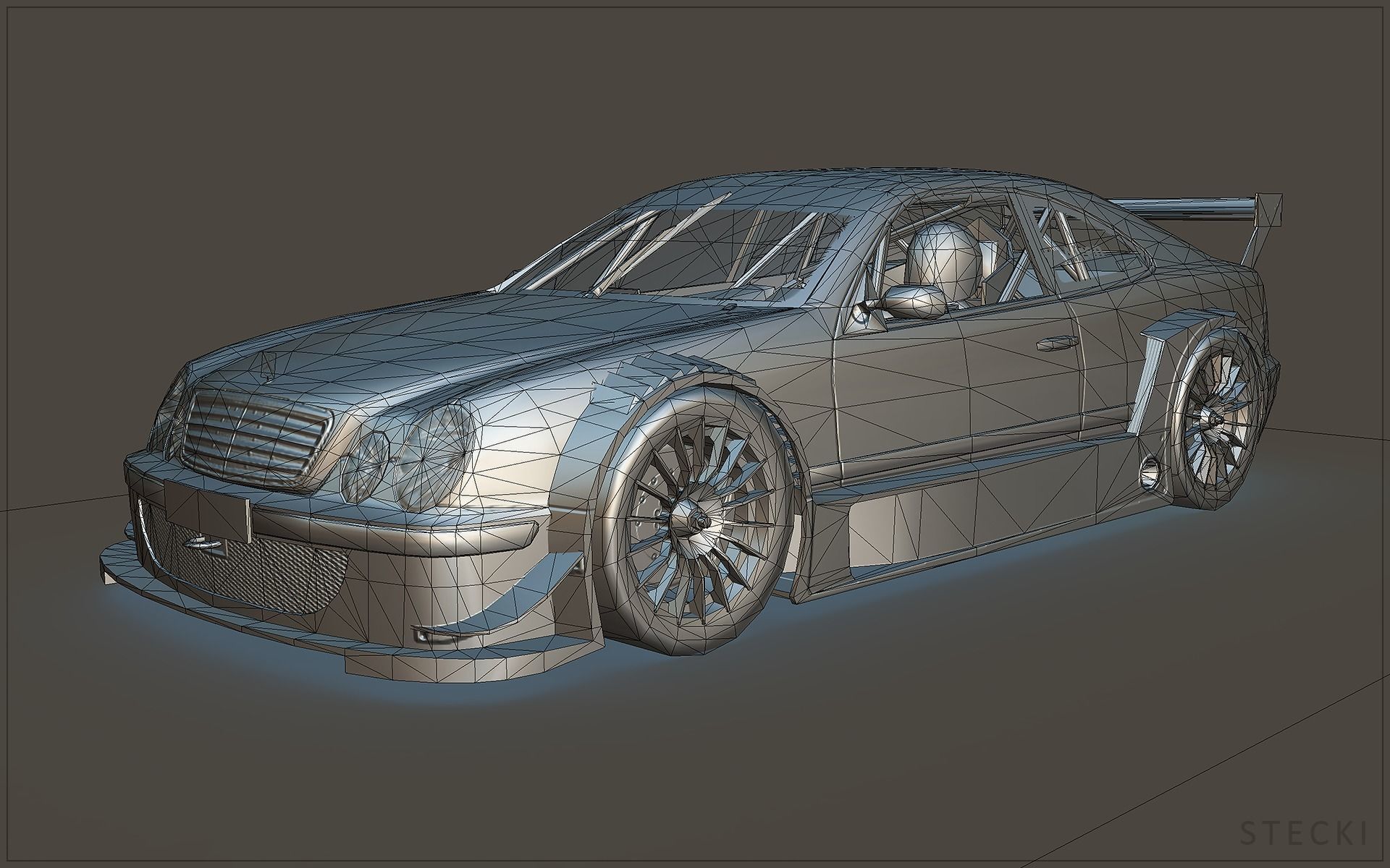 3D model 2000 Mercedes CLK DTM Game Asset VR / AR / low-poly | CGTrader