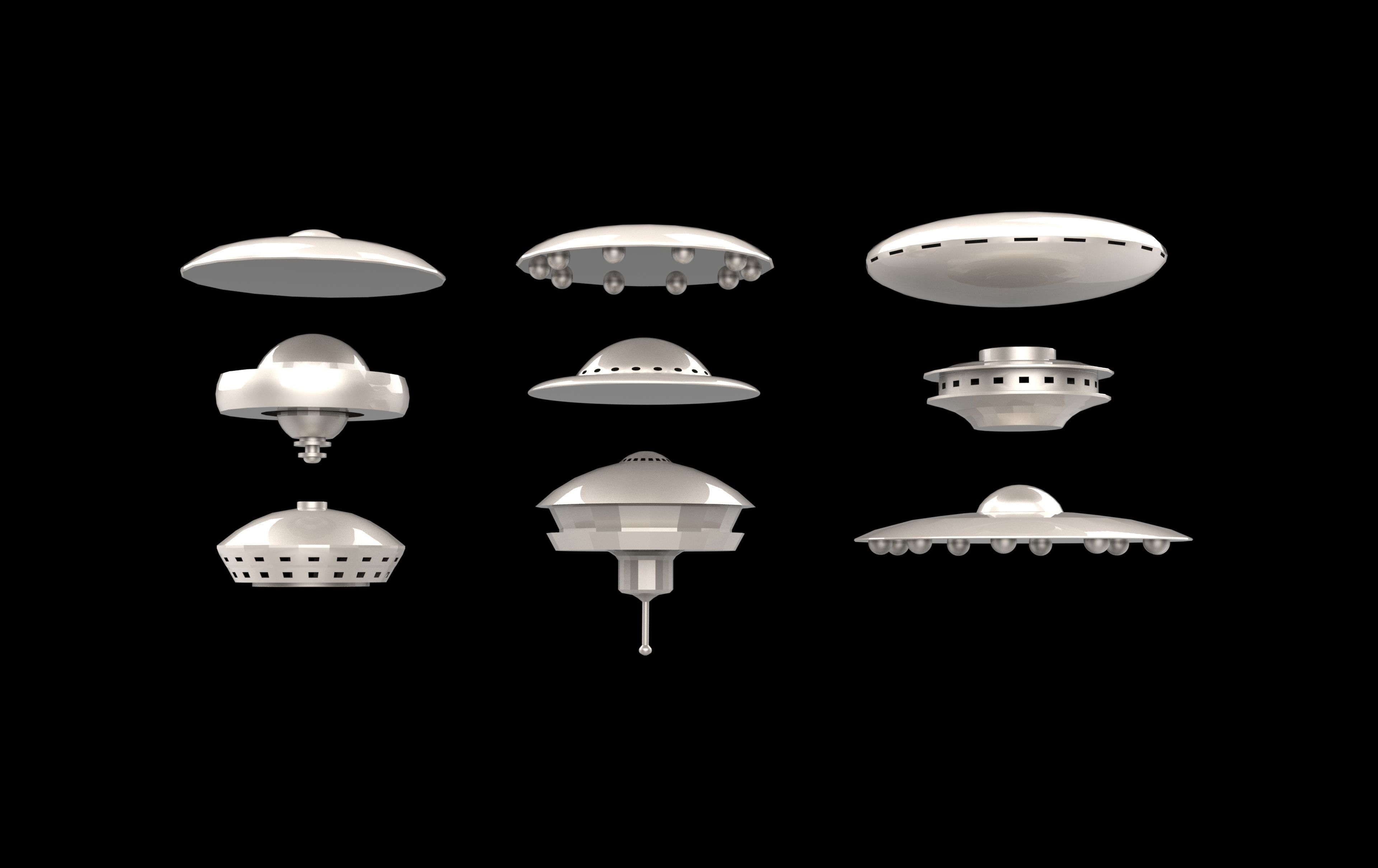 3D model UFO spaceships VR / AR / low-poly | CGTrader