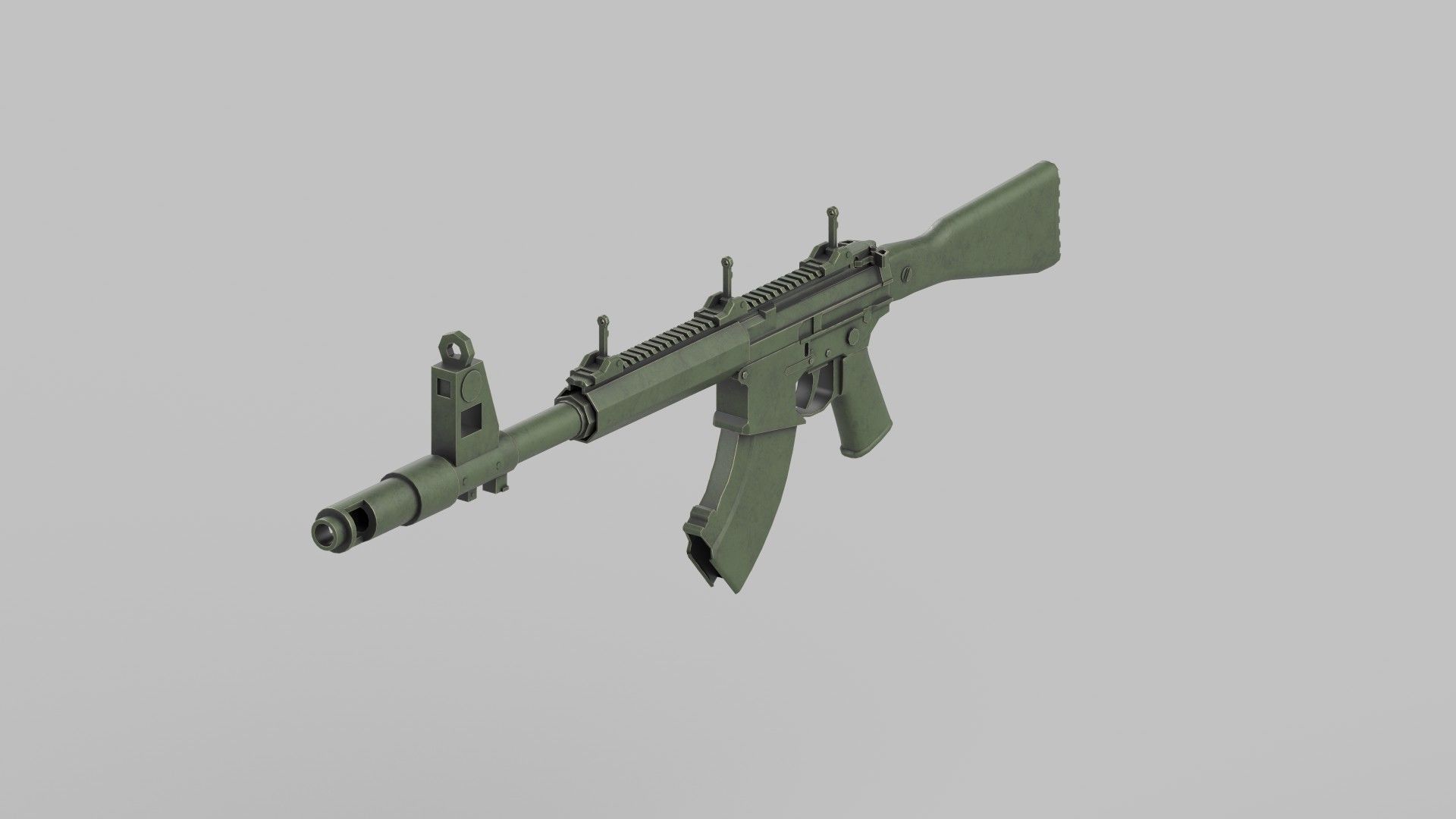Assault rifle 3D model | CGTrader