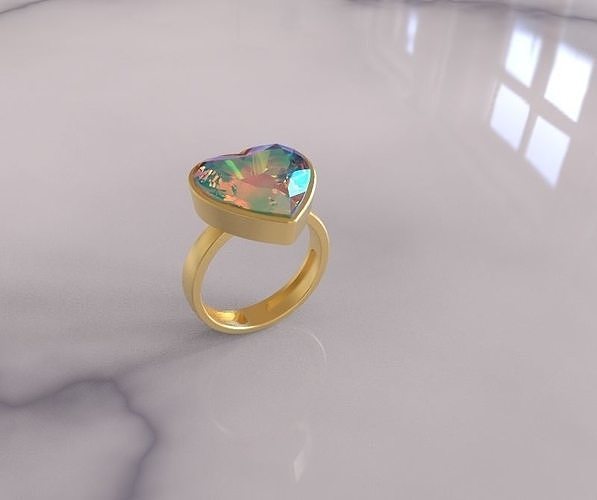 Heart ring free 3D model 3D printable | CGTrader