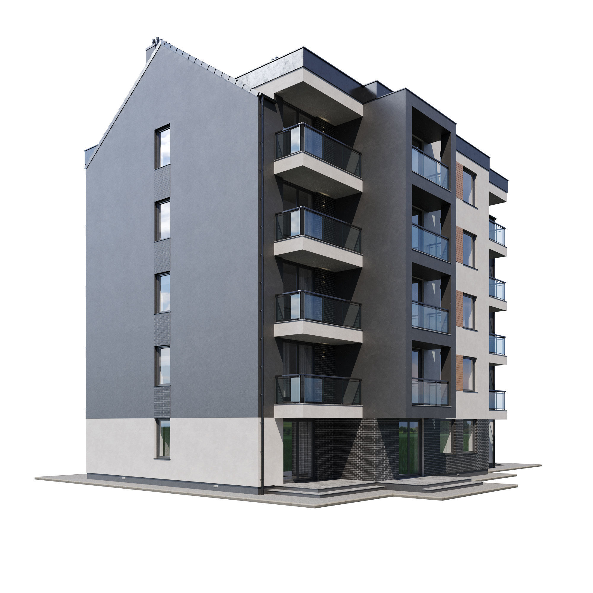 Residential building V1 3D model | CGTrader