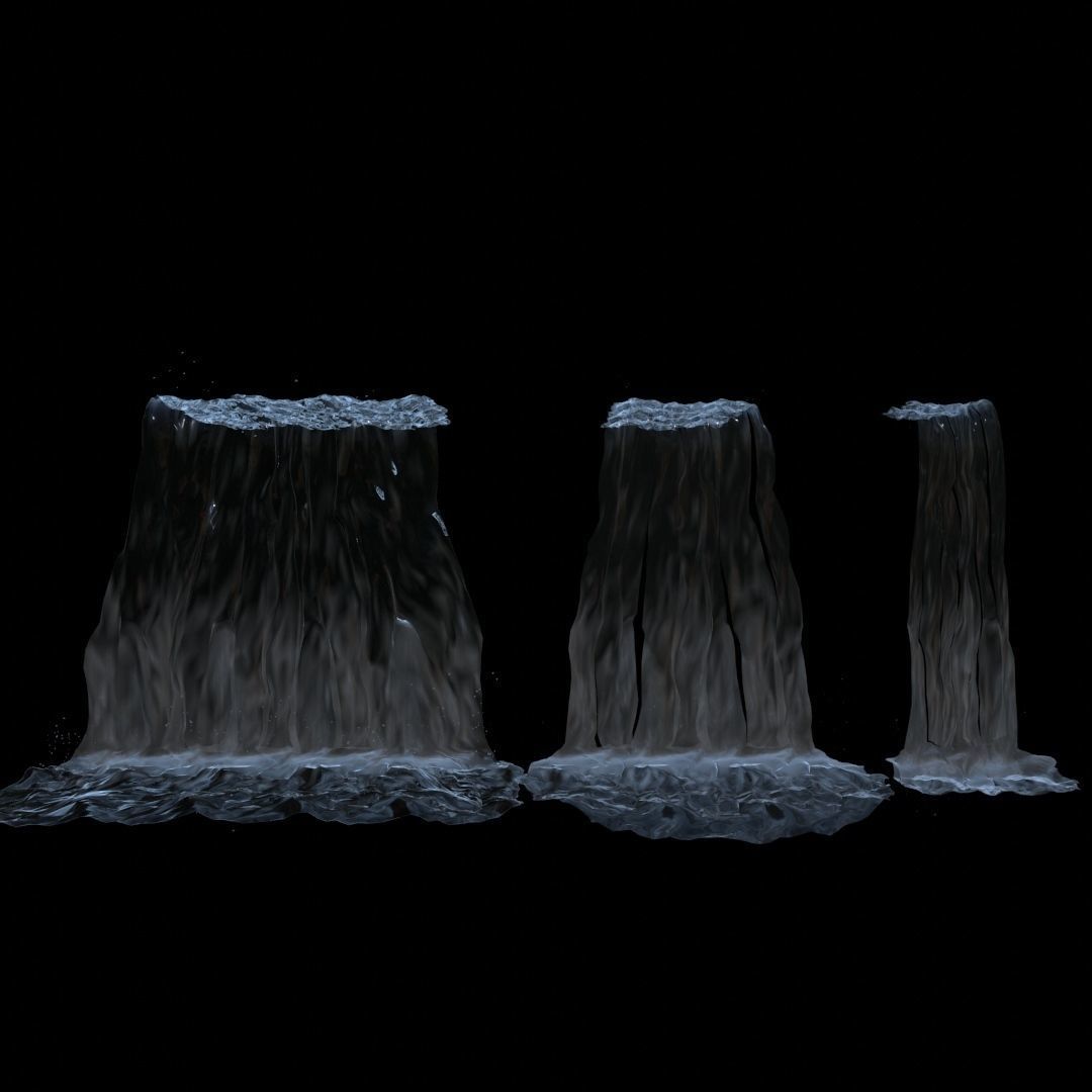 3D model Waterfall animated looping VR / AR / low-poly | CGTrader