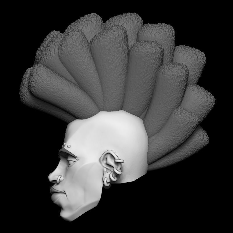 SPIDER PUNK MOHAWK HAIR 3D model | CGTrader